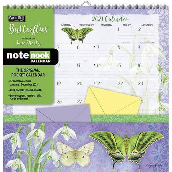Butterflies Note Nook Calendar 2021 (formaat 30x30) | bol.com