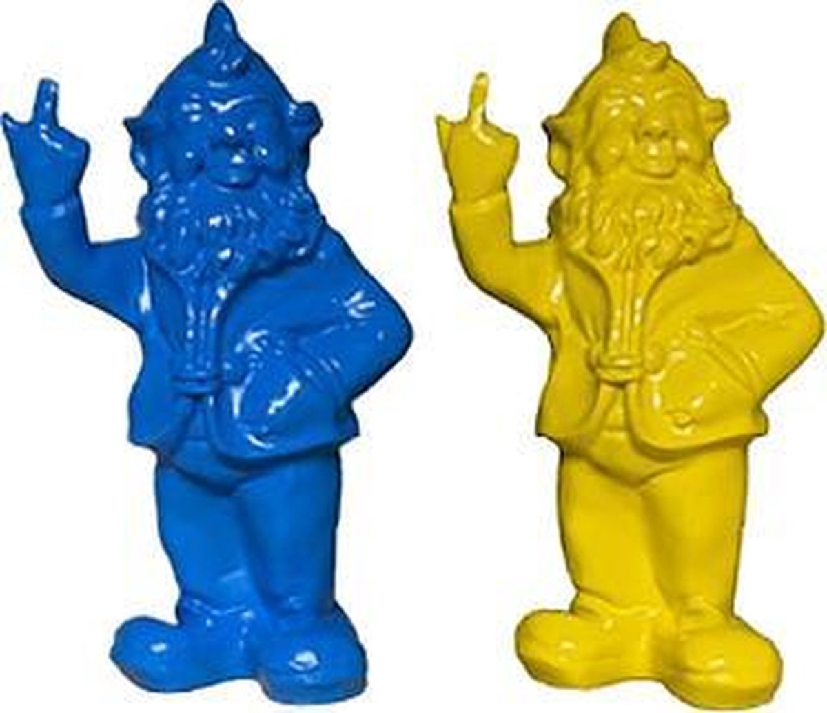 Kabouter met middelvinger - Decoratie - Kunststof - Geel - 30cm | bol.com