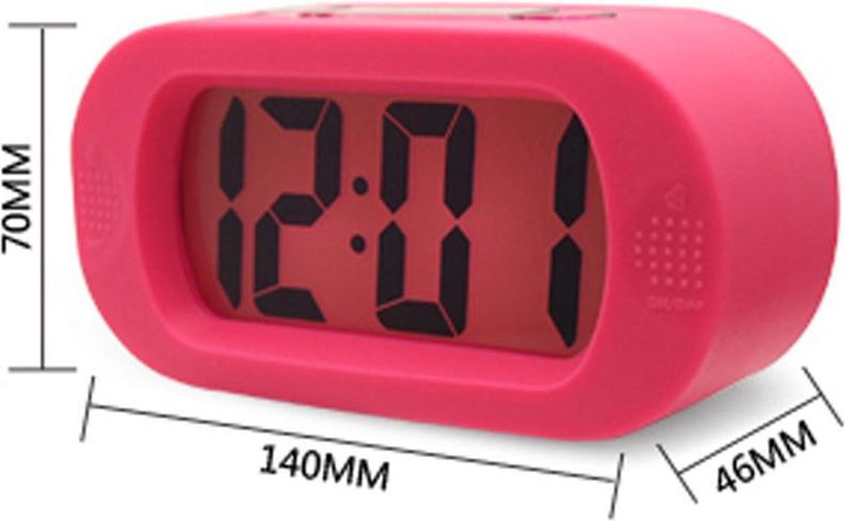 LCD Scherm Digitale wekker met siliconen omhulsel Schokbestendige ...