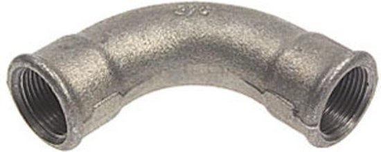 Nefit Ind Nr2 lange bocht 90° met 2 x binnendraad 1 zwart | bol