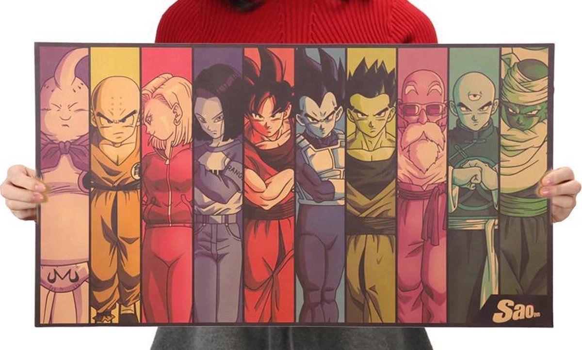 Retro Vintage Dragonball Z DBZ Collage Poster 70x39cm Grote poster met ...