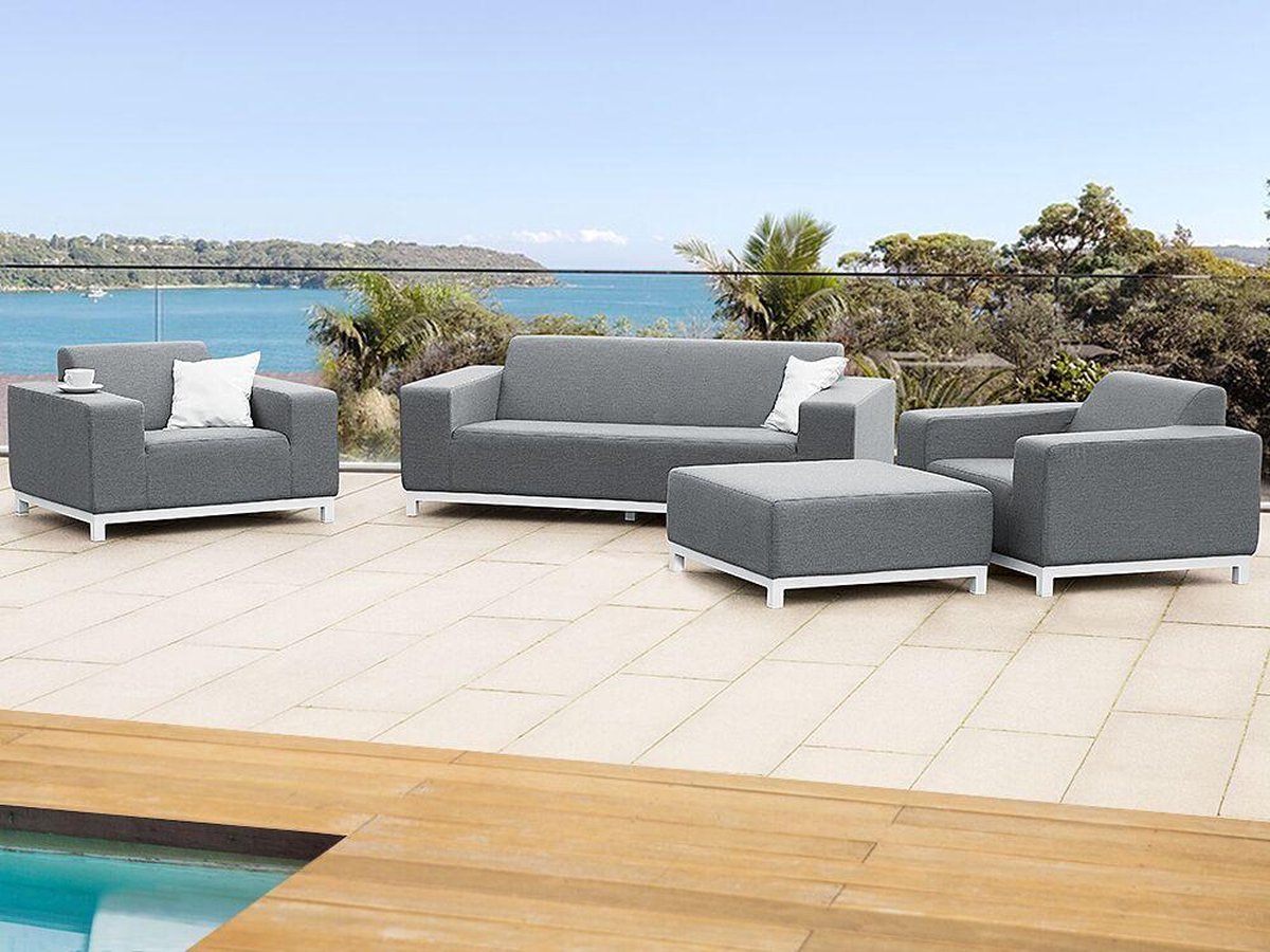 Beliani ROVIGO - Ottomaan - grijs - polyester | bol.com