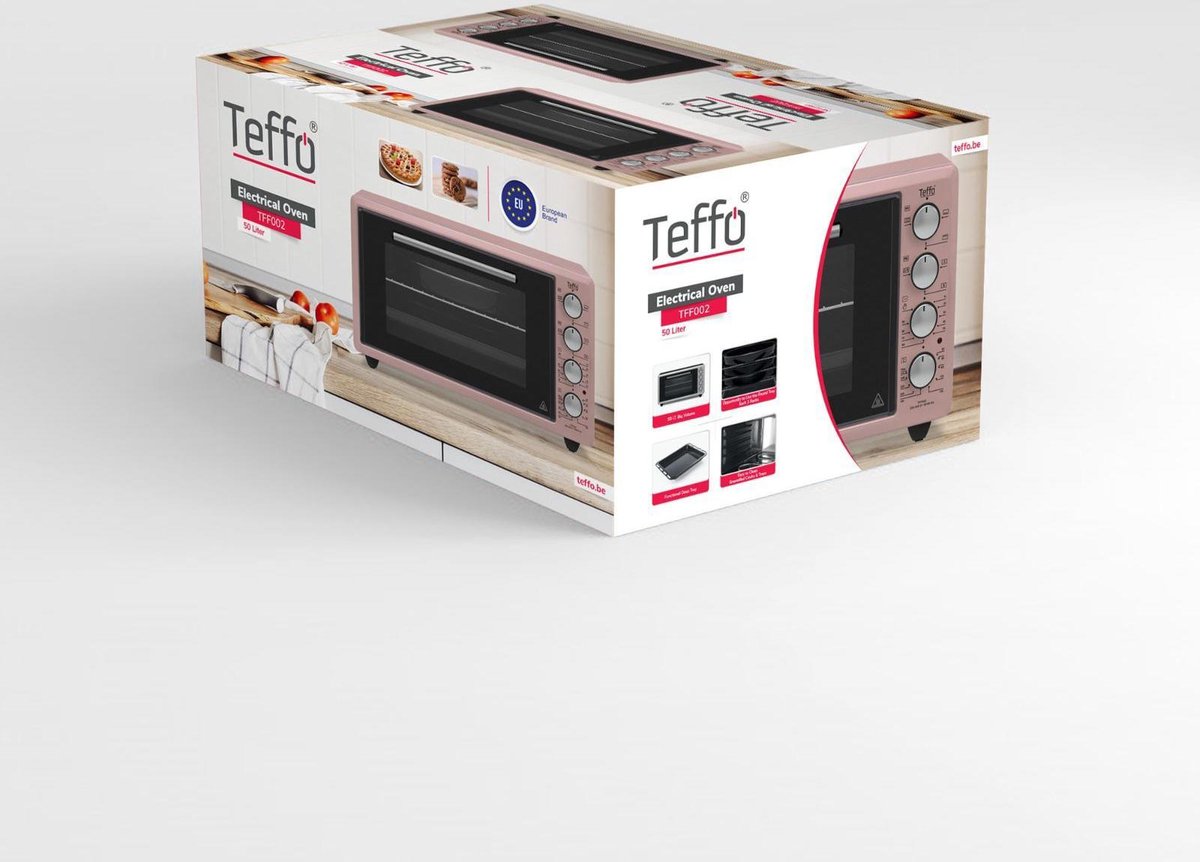 XXL Elektrische Oven - Teffo - 50 Liter - Vrijstaand - Koper Roos | bol.com