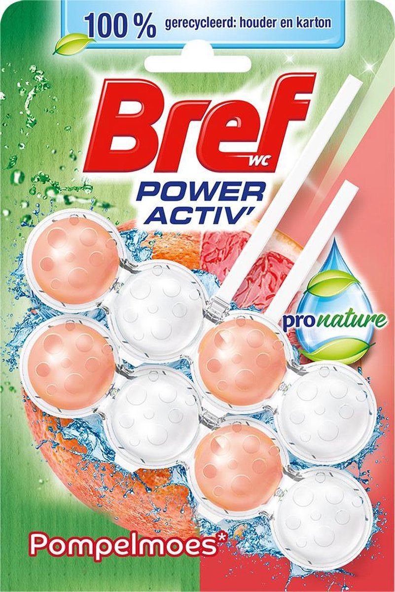 Bref Power Active Toiletblok - Pro Nature Pompelmoes - WC Blokjes ...