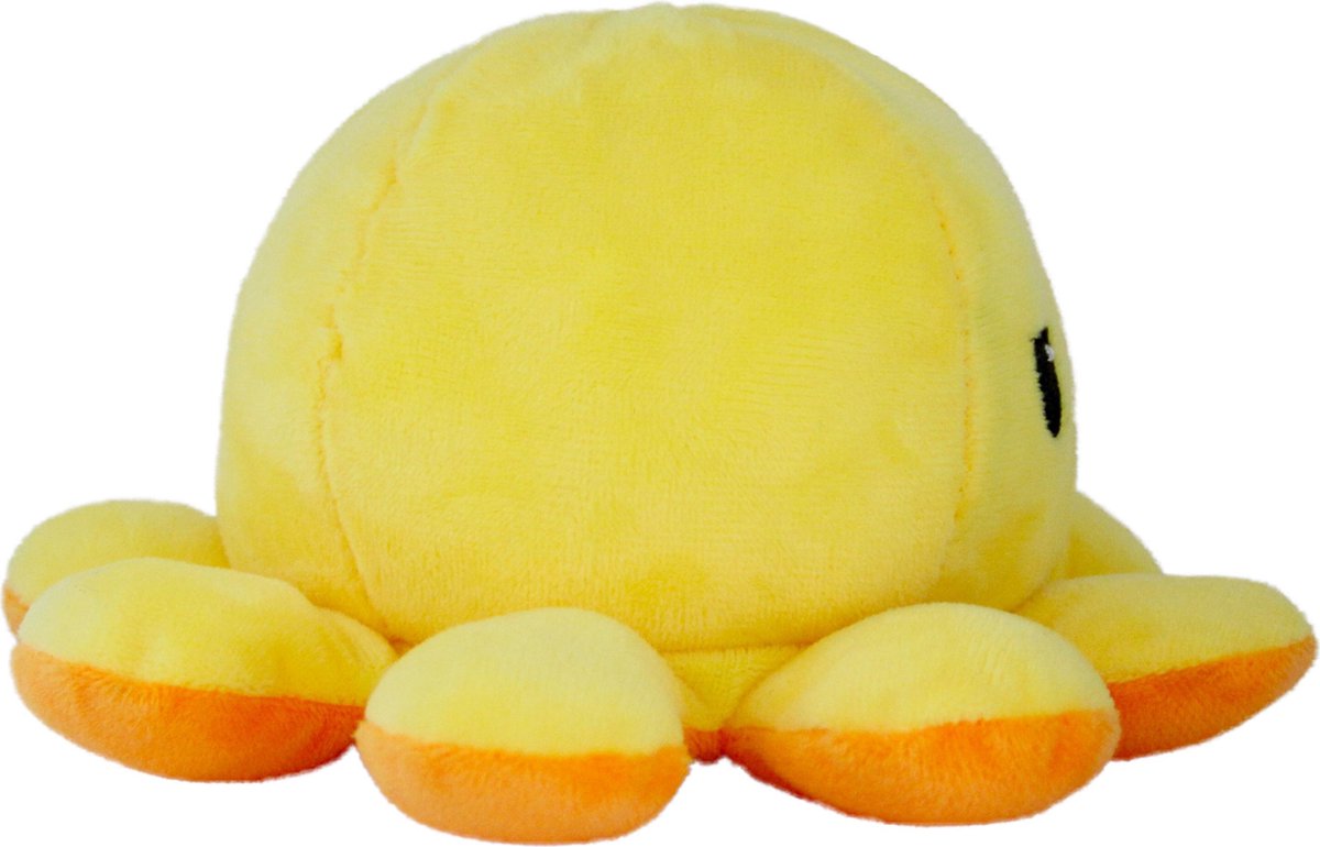 Octopus Knuffel Mood - Omkeerbaar - Emotie knuffel - 20 cm Geel/Oranje ...