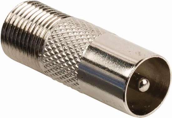 Nedis Satelliet- en Antenne-Adapter | IEC (Coax) Male | F-Female | Vernikkeld | 75 Ohm... | bol.com