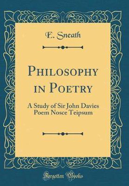 Philosophy in Poetry, E. Sneath | 9780364785867 | Boeken | bol