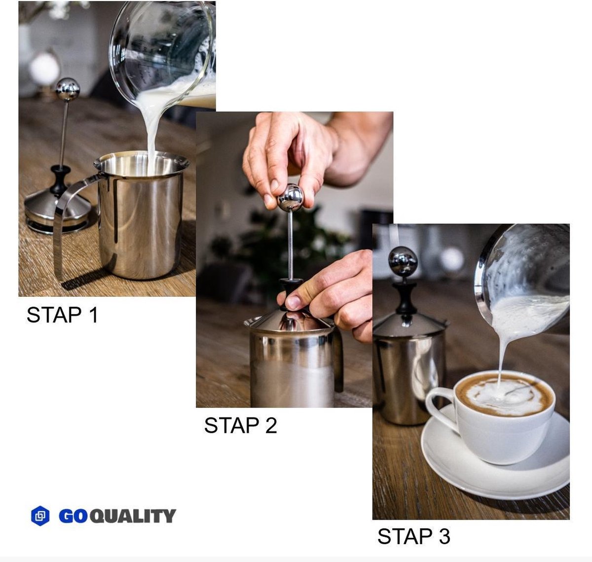 Professionele melkopschuimer – handmatige – snel melkschuim maken ...