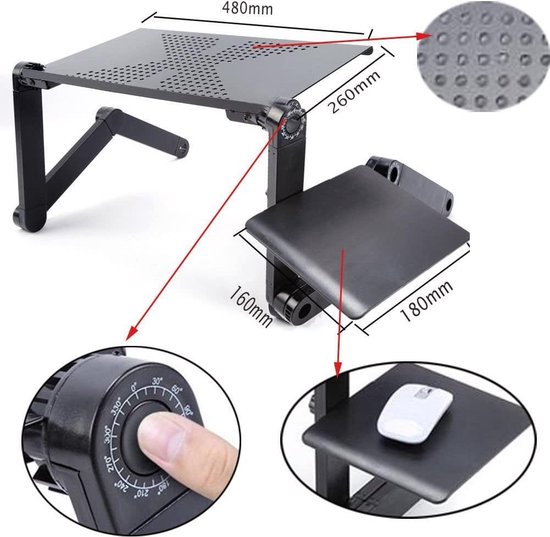 MW® Laptop Standaard - Laptoptafel Verstelbaar - Verhoger - Bureau ...