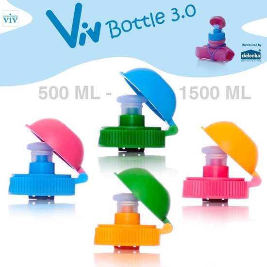 Draaidop met afsluitbare trektuit voor 500 tot 1500 ml Viv Bottle 3.0 -... | bol