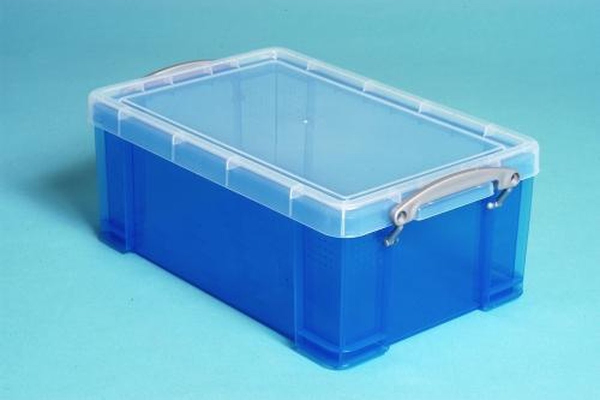 Really Useful Box 9 liter transparant blauw | bol