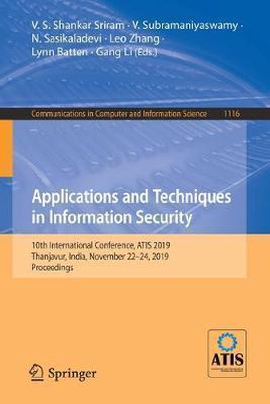 Applications and Techniques in Information Security | 9789811508707 ...