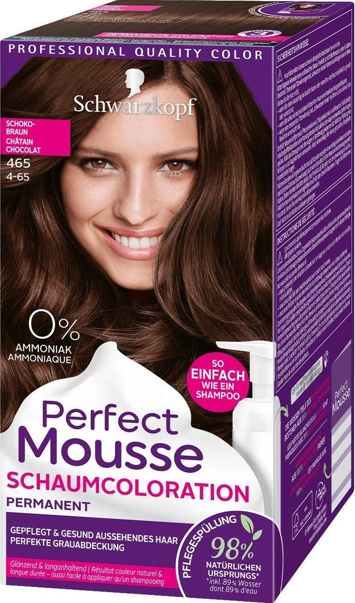 Schwarzkopf Perfect Mousse 465 haarkleuring Bruin | bol