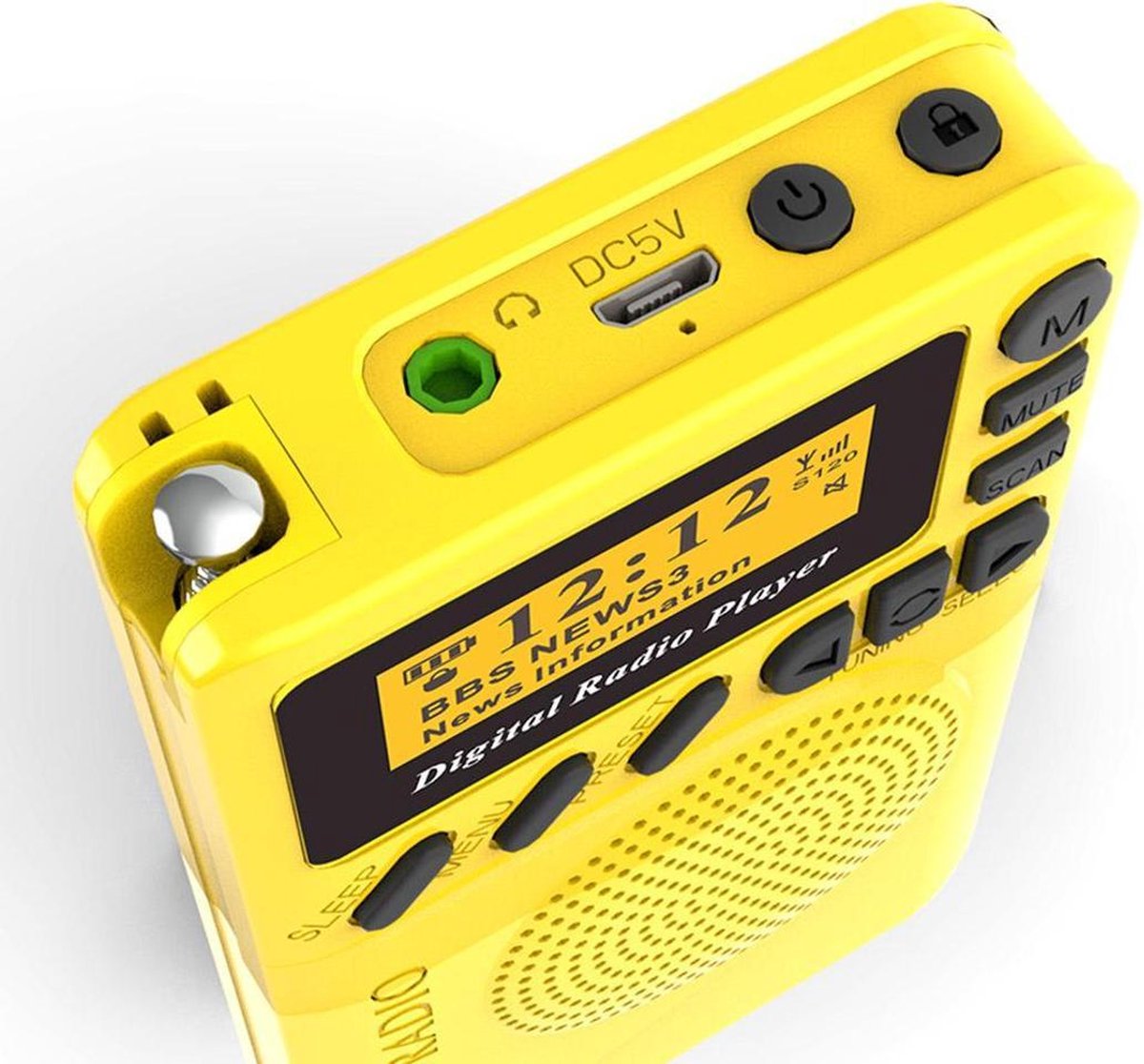 DAB BT-P9 | Portable DAB+, FM en MP3 music system | Geel | bol.com