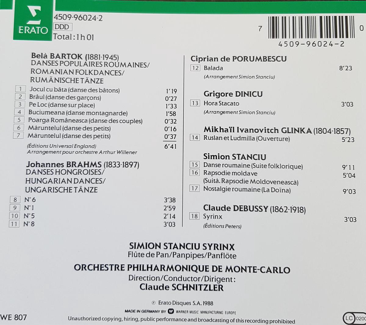 Syrinx - Simion Stanciu - Flute De Pan, Simion Stanciu | CD (album ...