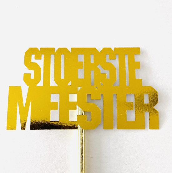 Taartdecoratie versiering| Taart topper| Cake topper| Stoerste Meester| Goud spiegel... | bol.com