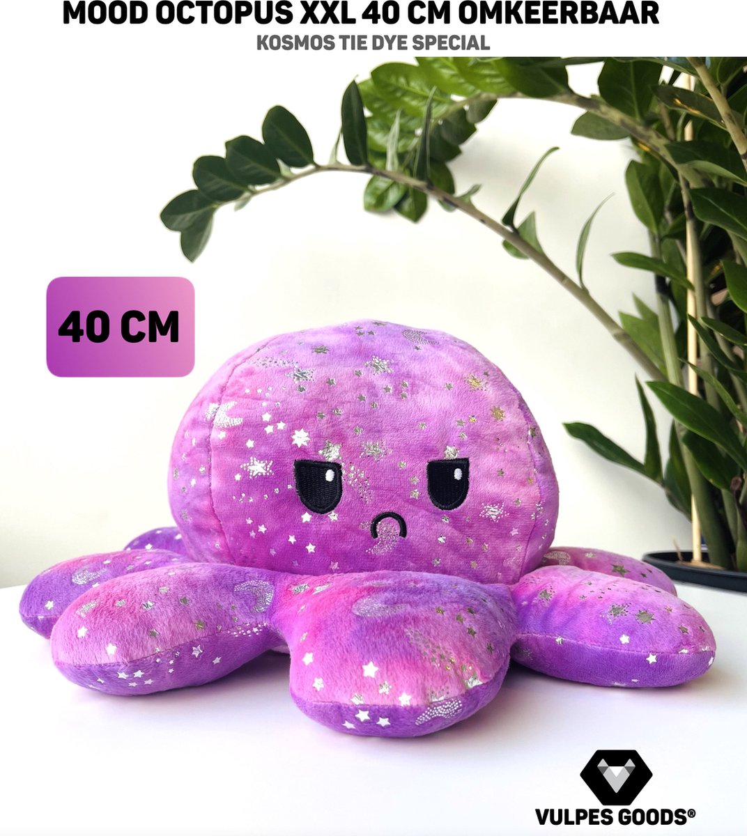 Vulpes Goods® Kosmos Mood Octopus Knuffel XXL 40 CM - Omkeerbaar ...
