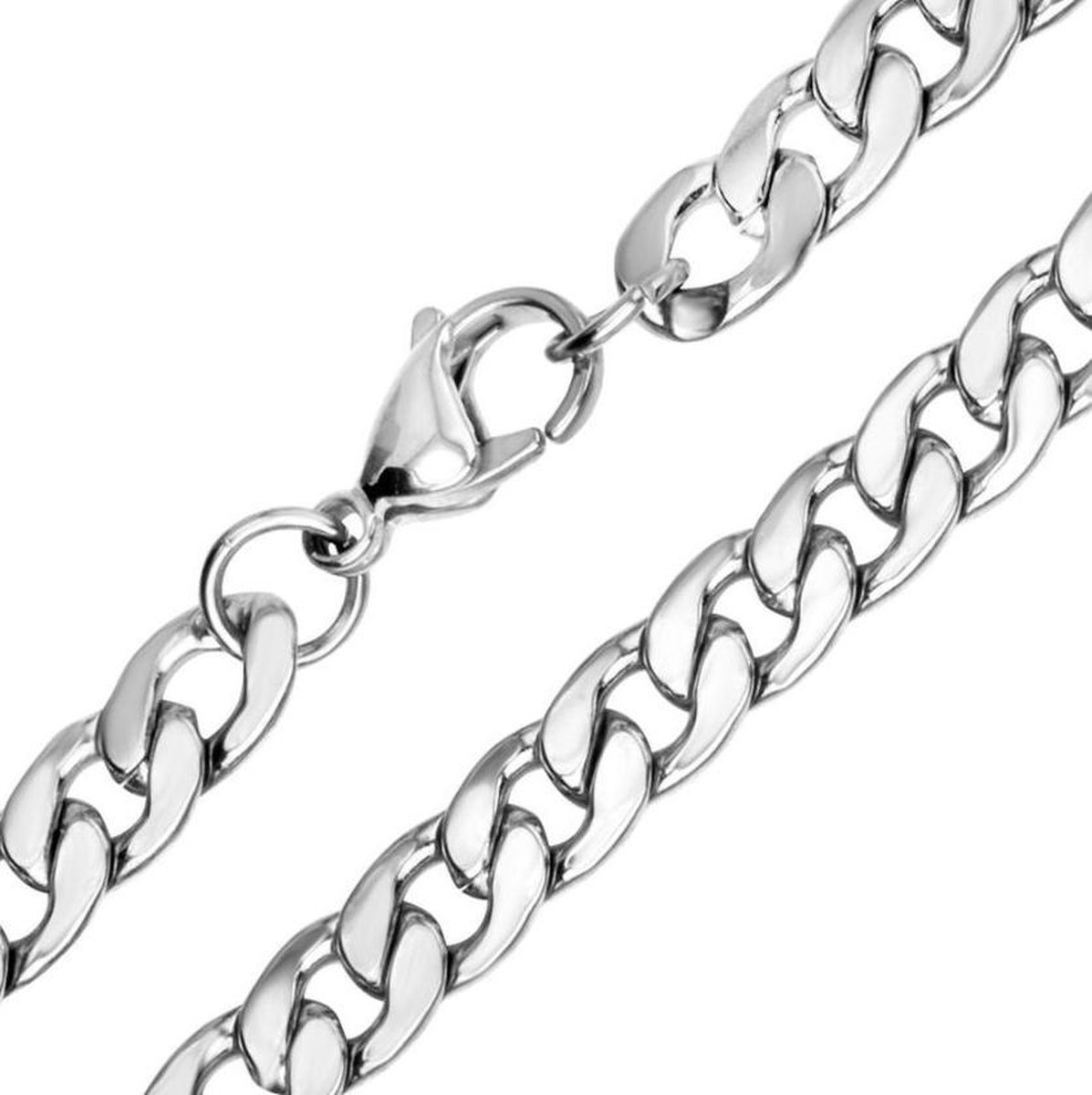Cuban Link Ketting - Zilver Kleurig - 7mm - Ketting Heren - Ketting ...