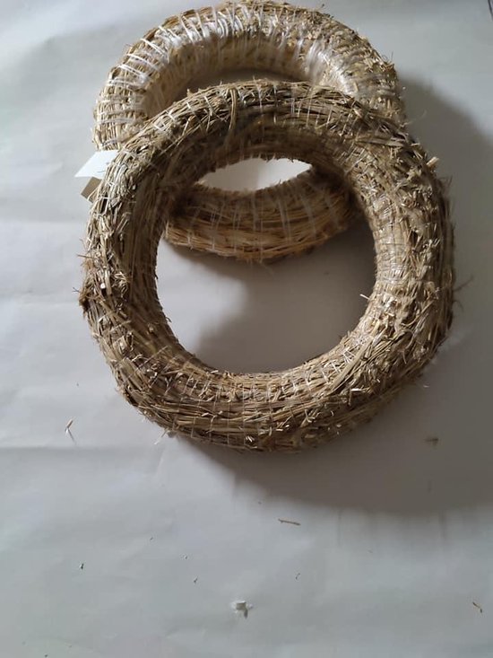 strokrans 4 stuks feestdagen kransen 26 bij 30 cm rond bruin stro bloemstukken | bol