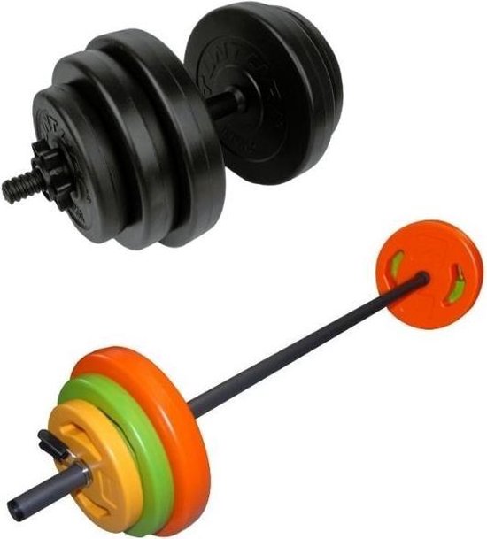 Tunturi - Fitness Set - Vinyl Halterset 15 kg - Halterset 20 kg incl ...