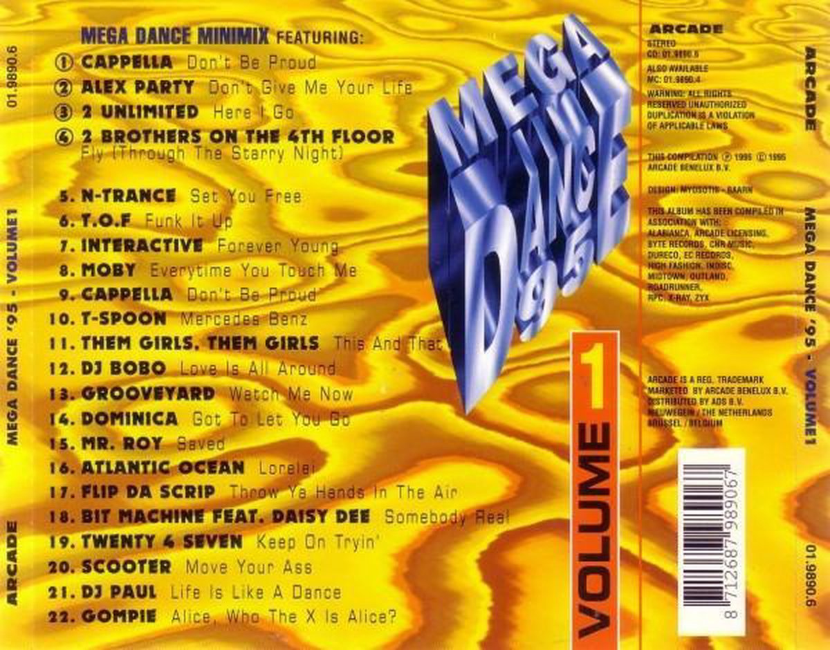 Mega Dance '95 - Volume 1, Cappella, 2 Brothers on the 4th Floor, T ...