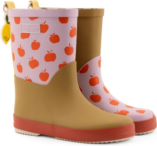 Sticky Lemon | Rain boots apples mauve lilac + apple red + leaf green ...