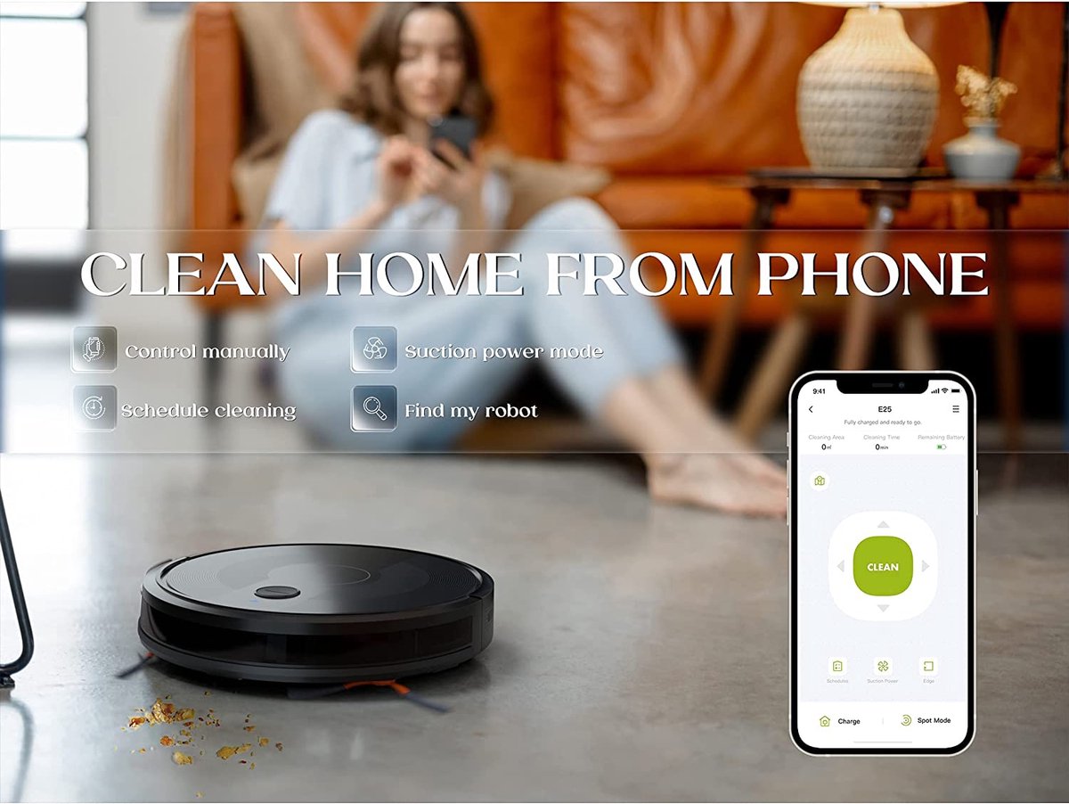 Kyvol E25 Home - WiFi Robotstofzuiger met Laadstation - 2600PA - tot ...