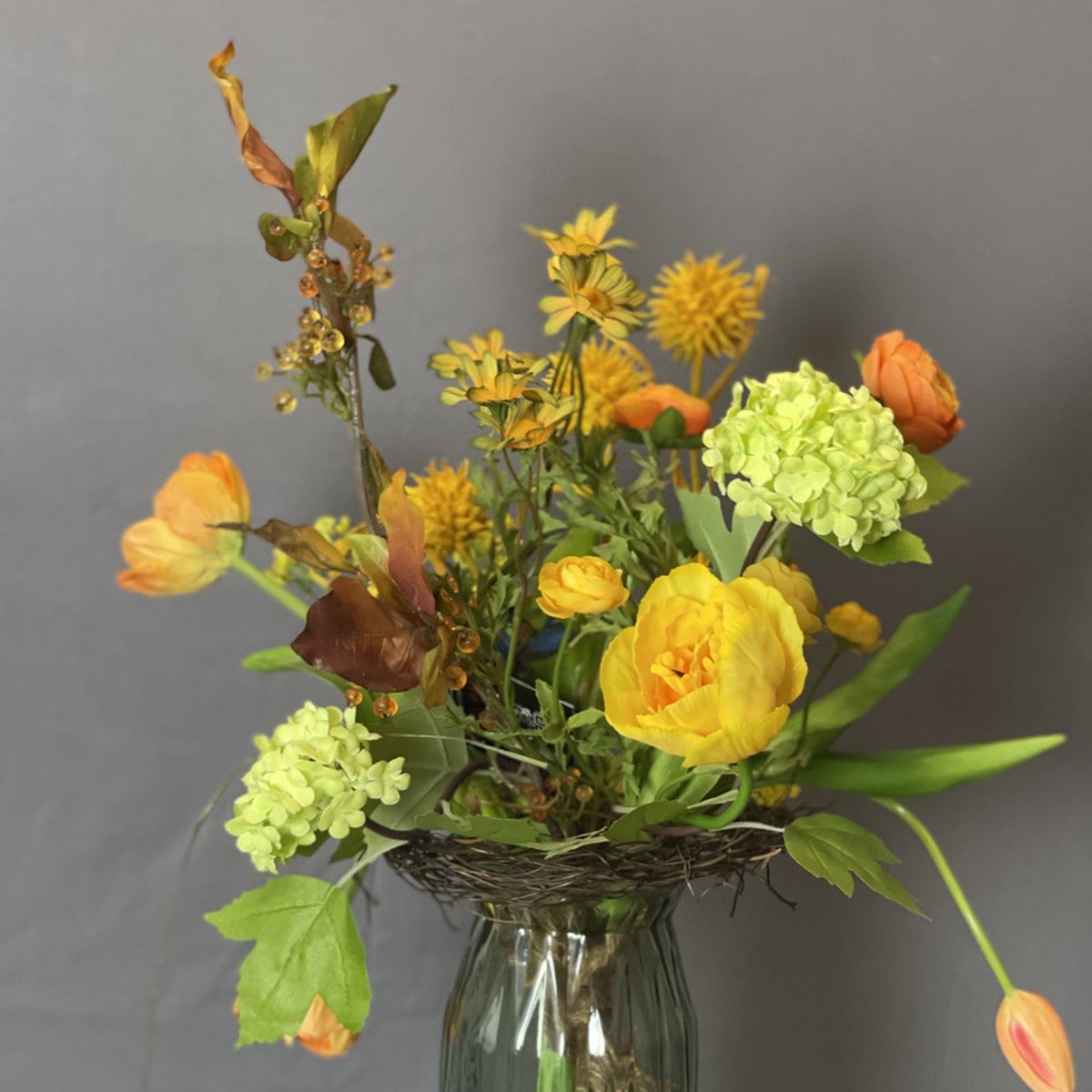 Seta Fiori - Tulpjes en bessen boeket - geel/oranje - 45cm - | bol.com