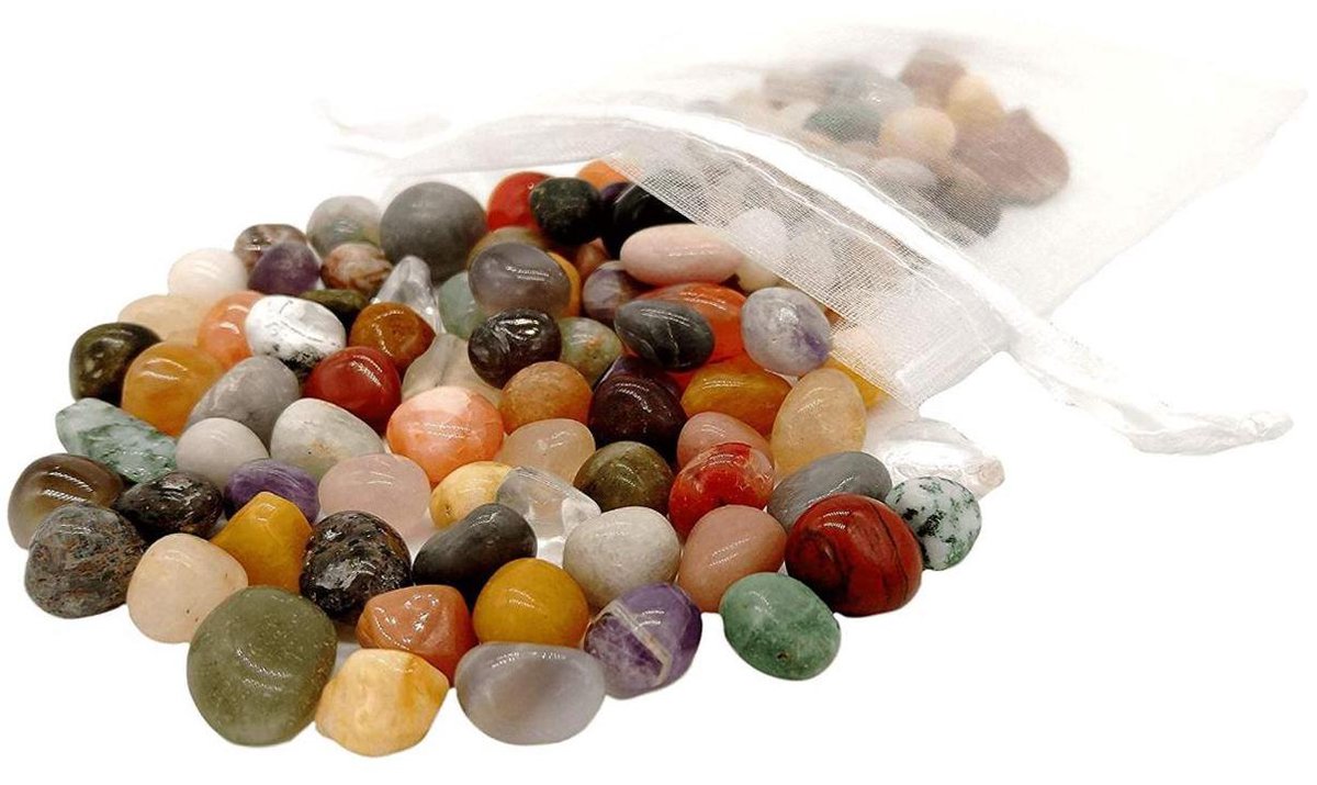 Edelstenen - Set van 100 Kleurrijke Edelstenen in Opbergzakje | bol.com