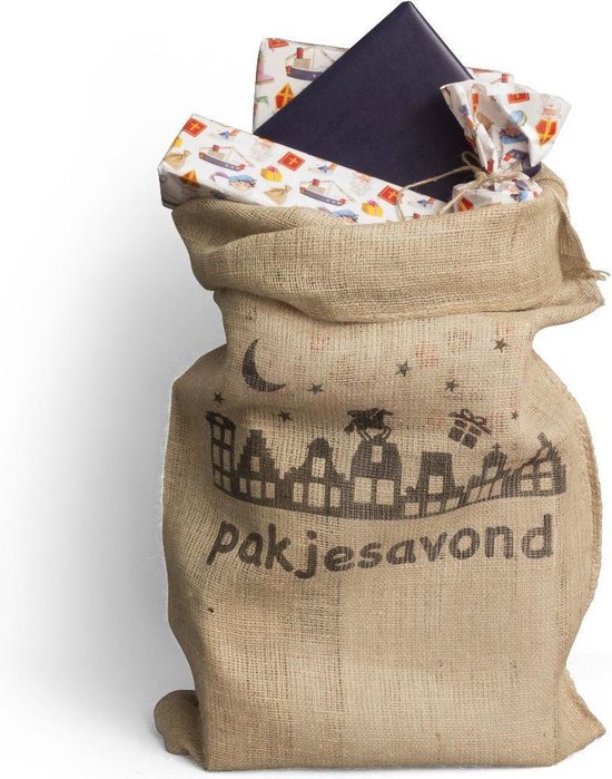 3x Jute Sinterklaas Zakken - Combinatie Set - 60 x 110 cm - Met ...