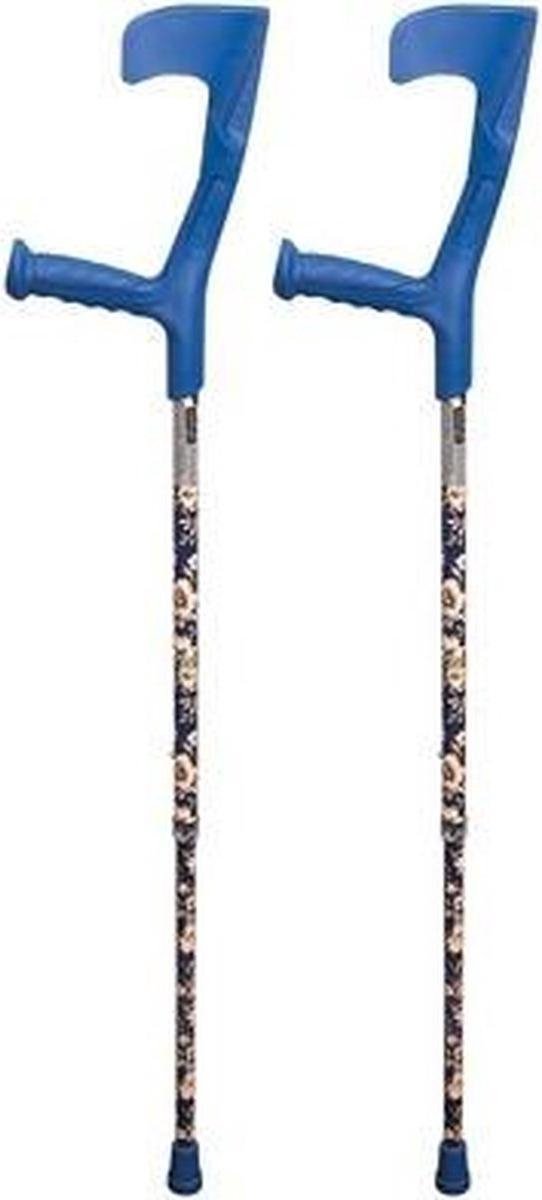Aidapt loopkrukken onderarm kruk - 1 stuk, blauw met print | bol.com