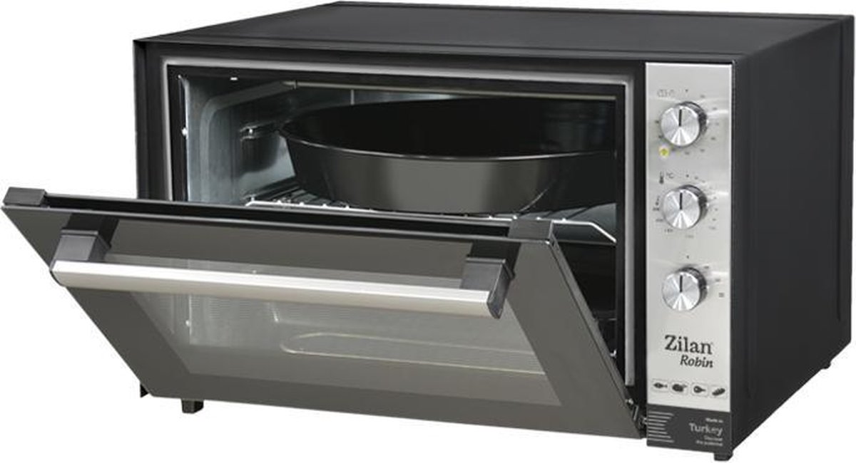 Zilan - XXL 70 L elektrische oven - Vrijstaande oven - Geemailleerd ...