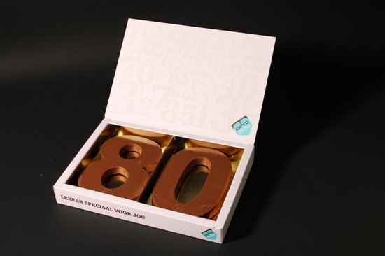 Chocolade Cijfers Verjaardag & Jubileum Cadeau 80 melk | bol