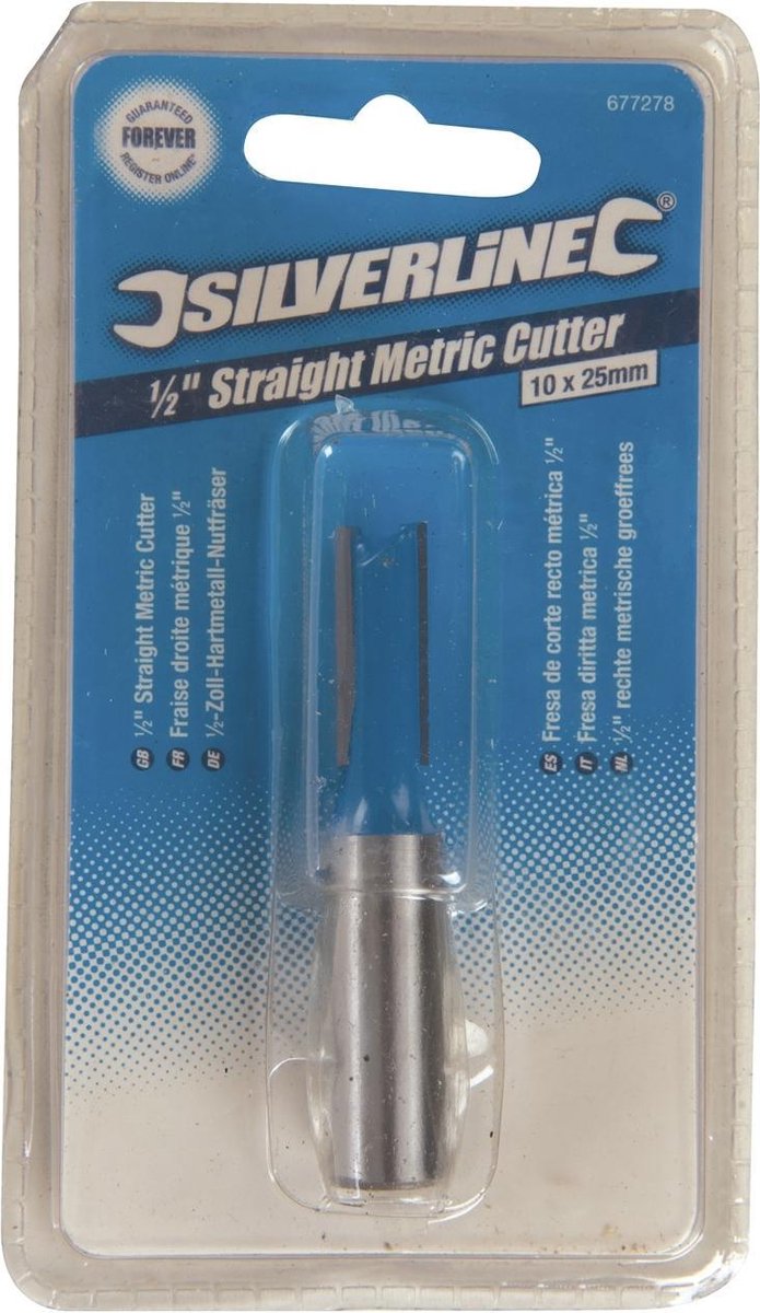 Silverline Rechte Metrische 1/2 inch - Groeffrees - 10 x 25 mm | bol.com