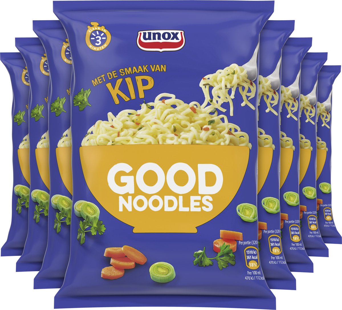 Unox Good Noodles Kip - 11 x 70 g - Voordeelverpakking | bol.com