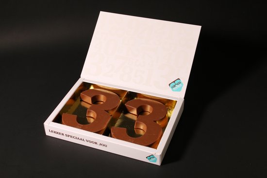 Chocolade Cijfers Verjaardag & Jubileum Cadeau 33 melk | bol.com