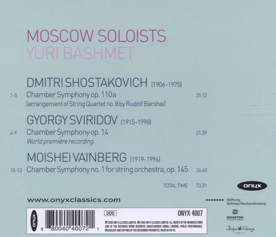 Moscow Soloists - Chamber Symph. Op.110A/Chamber Symp (CD), Moscow ...