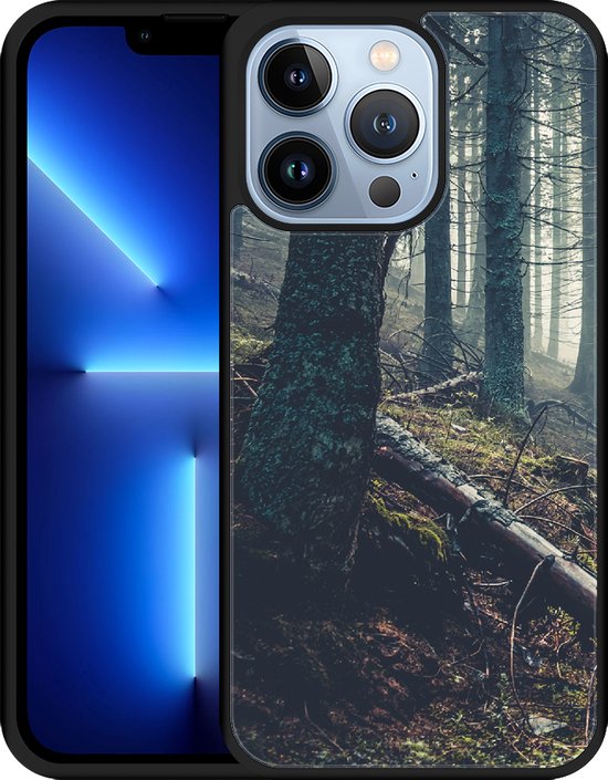 iPhone 13 Pro Hoesje - Design op Glas - Dark Forest - Designed by Cazy ...