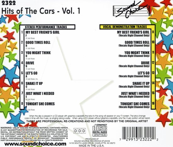 Hits of the Cars, Vol. 1, Karaoke | CD (album) | Muziek | bol