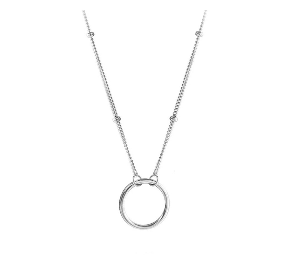 Ketting dames | zilveren dames ketting | chokerketting met rondje | 925 ...