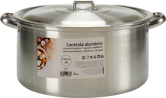 Kinvara grote kookpan/Soeppan met deksel - Aluminium - 10 liter - D32 x ...