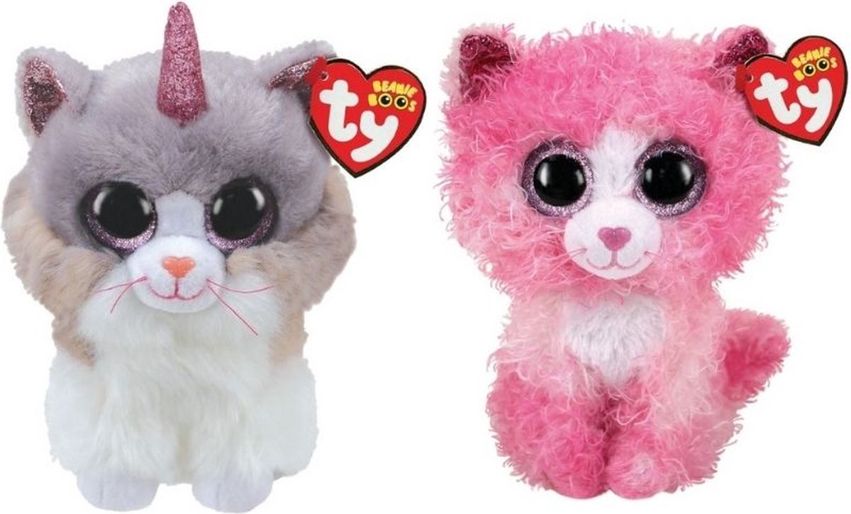 Ty - Knuffel - Beanie Boo's - Asher Cat & Reagan Cat | bol.com