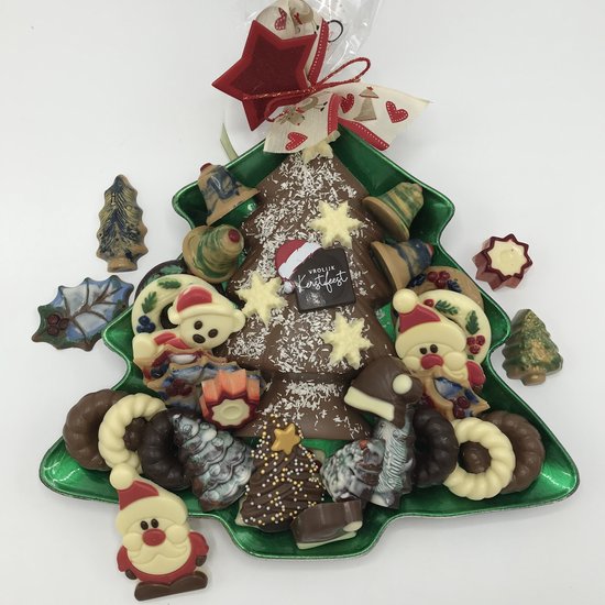 Kerstcadeau schaal X-mas tree | Chocoladecadeau Kerst | 375 gram ...