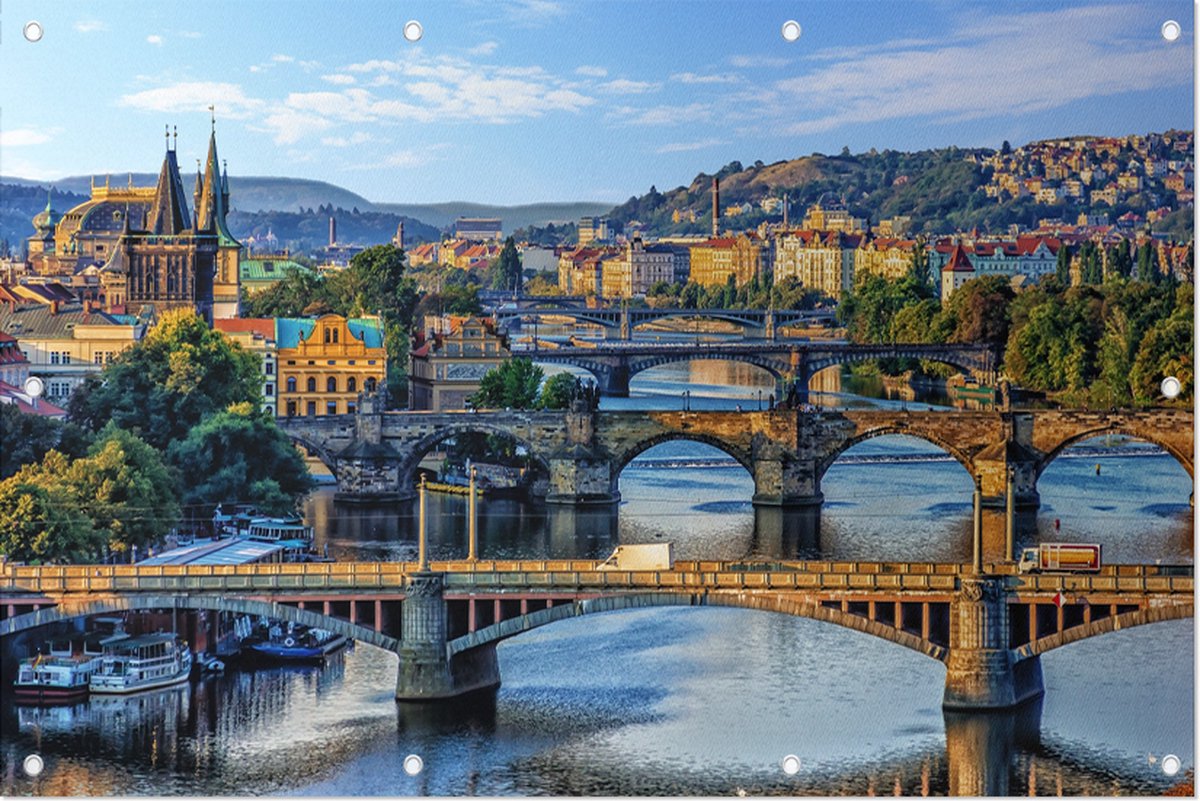 Beroemde bruggen over de Moldau in Praag - Foto op Tuinposter - 60 x 40 ...