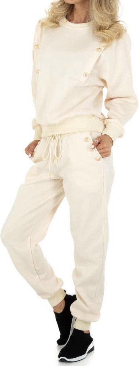 Dames huispak/vrijetijdspak beige - Maat S | bol.com