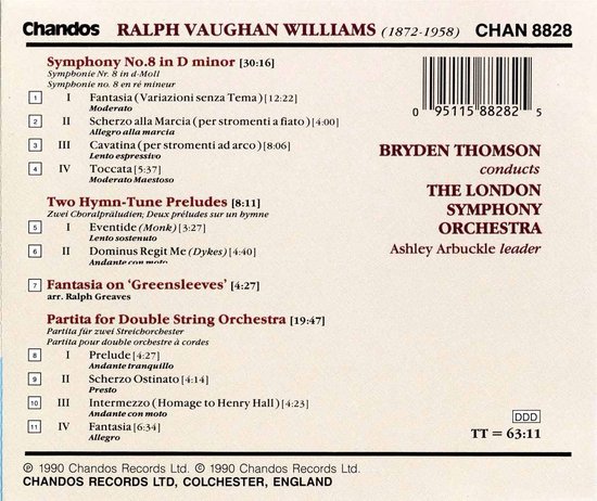 London Symphony Orchestra, Bryden Thomson - Vaughan Williams: Symphony No. 8 (CD),... | bol