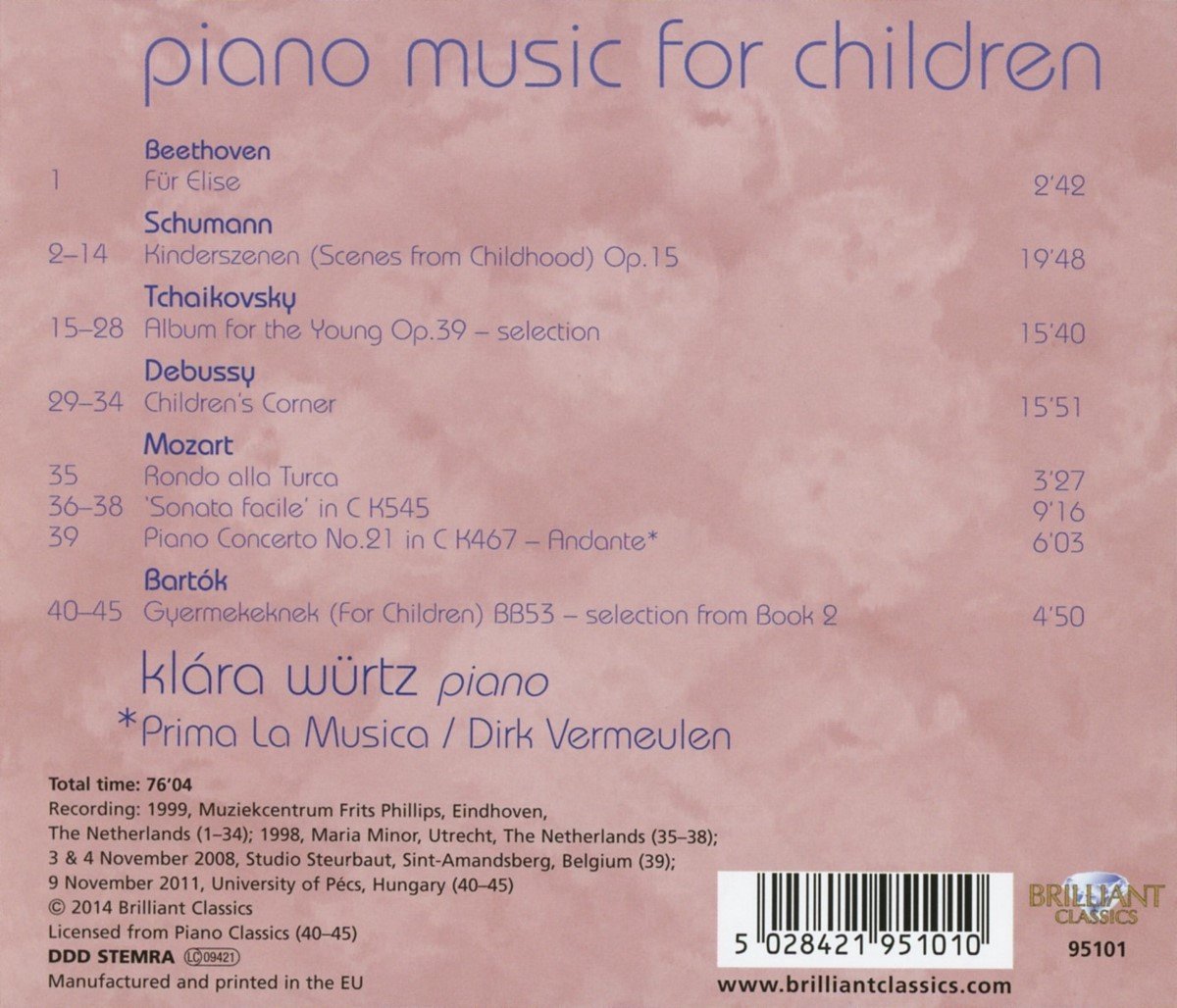 Klára Würtz - Piano Music For Children (CD), Klara Wurtz | CD (album) | Muziek | bol.com