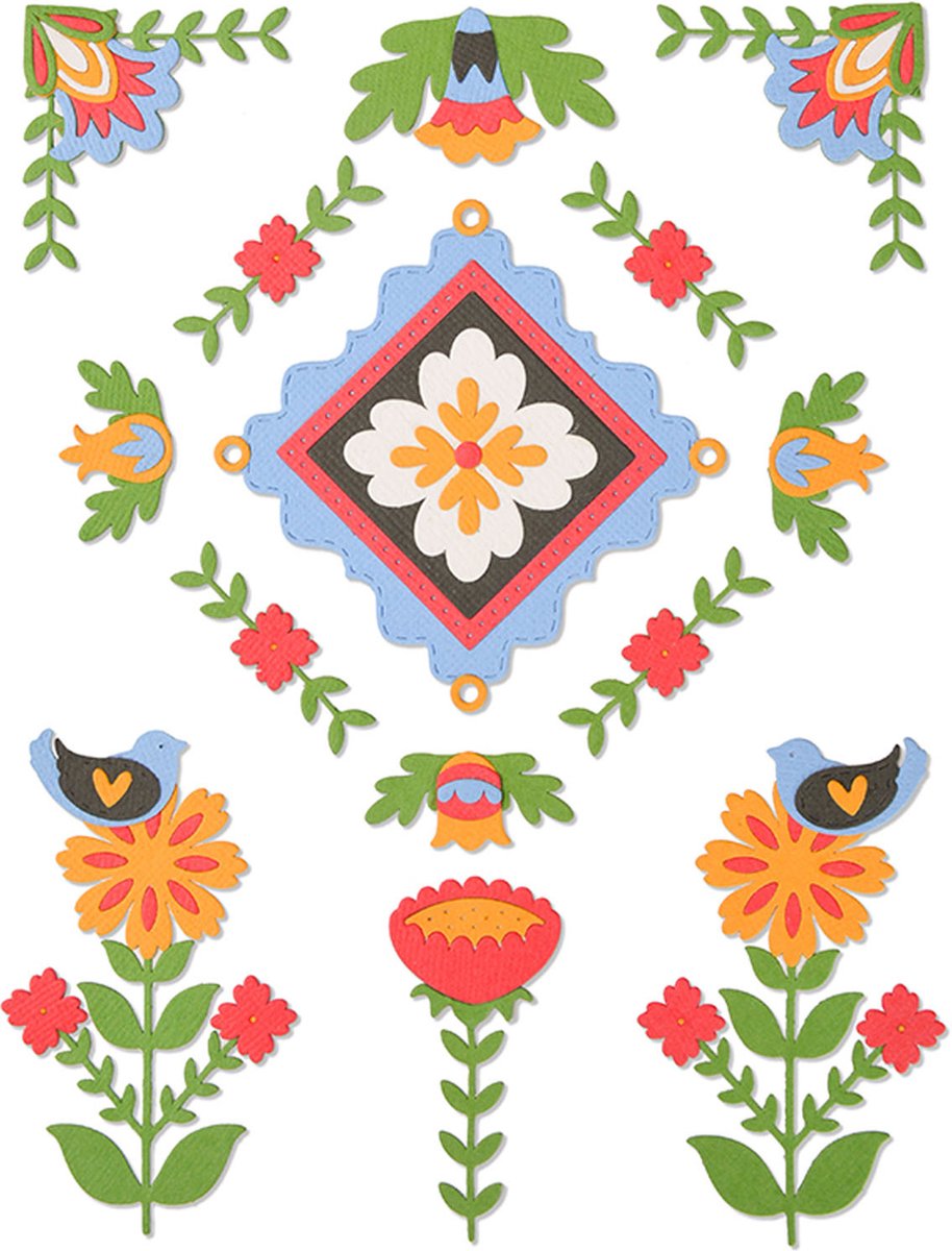 Sizzix Thinlits Snijmal - Folk Kunst Olifant - 18 stuks | bol.com