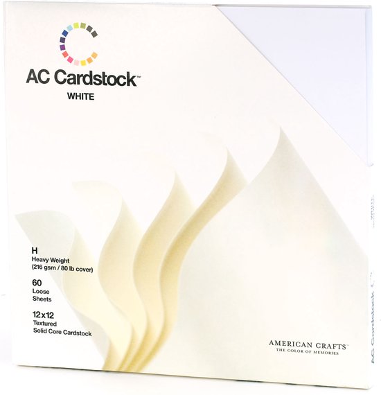 AC Cardstock – Stevig kaartpapier – 30, 5 x 30,5 cm – 60 vellen- Wit | bol