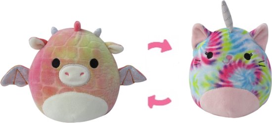 Squishmallows - Flip mallows - Dragon - Tie Dye Swirl Caticorn | bol